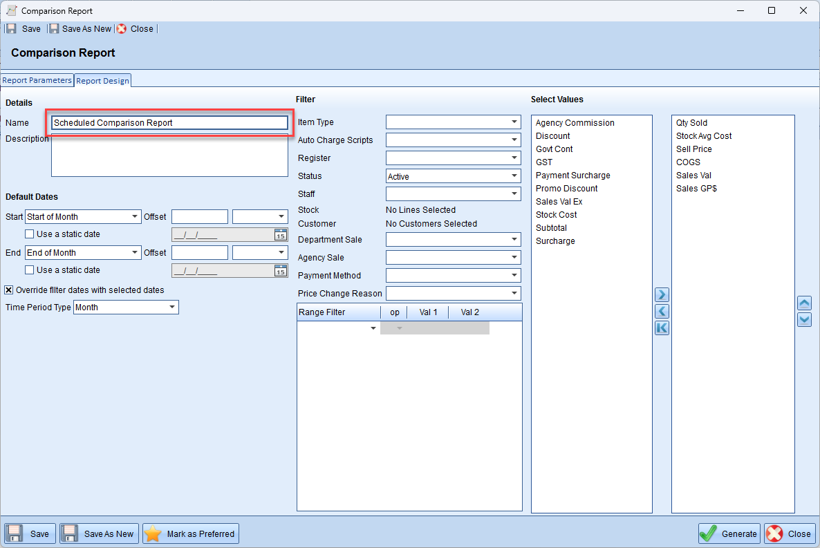 Comparison Reports – Z Software