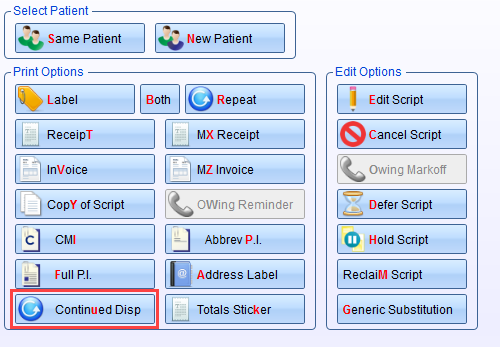 Dispensing a Continued Dispensing/Supply – Z Software