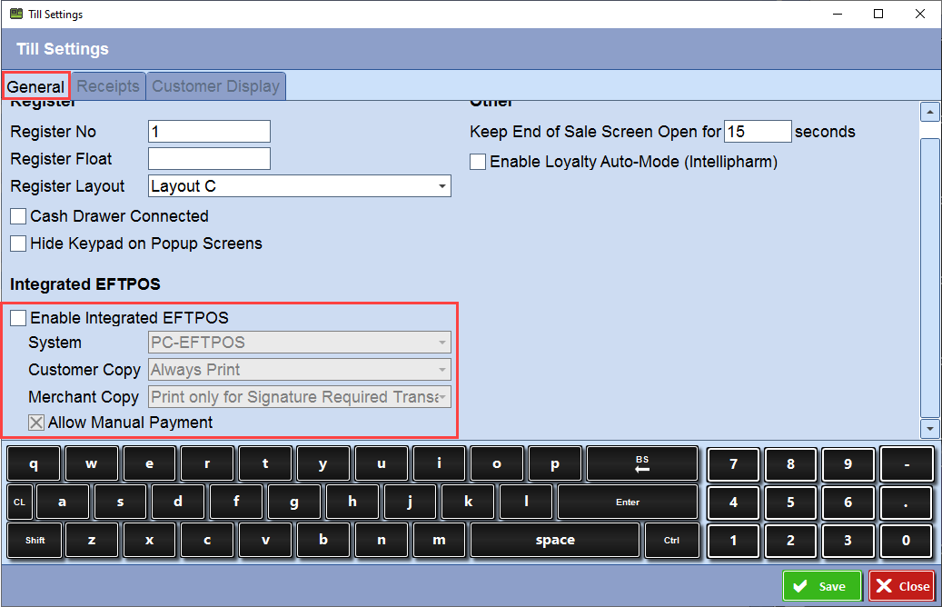Setup Integrated EFTPOS & Settings – Z Software